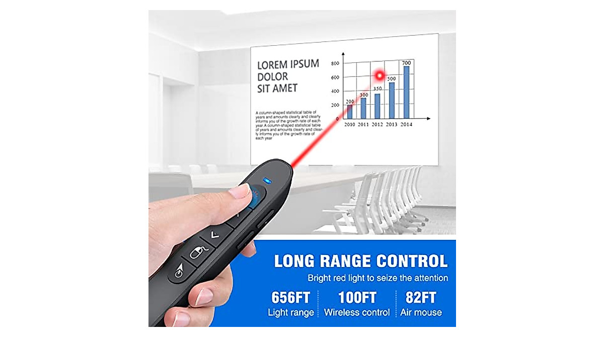 DINOSTRIKE Wireless Presenter Remote | Air Mouse, PPT Clicker