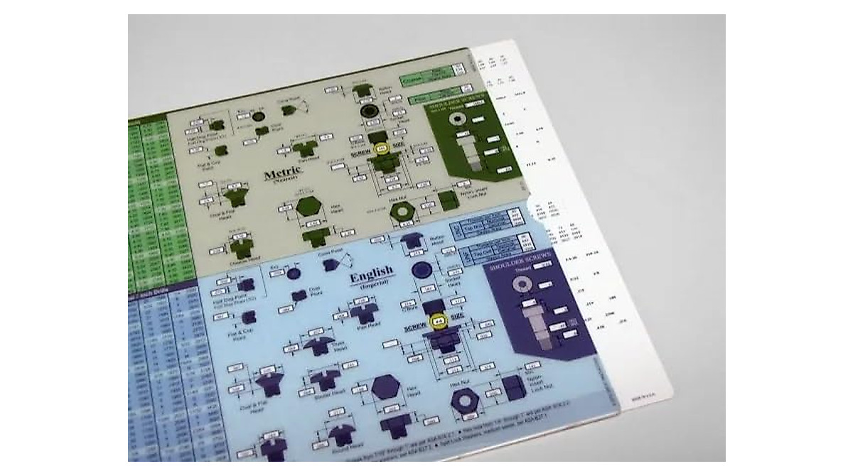 Engineering Slide Chart & Screw Data Selector for Engineers and Drafters
