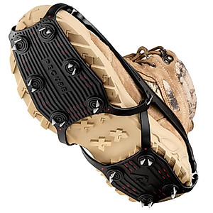 Pecube Ice Cleats for Shoes and Boots Men Women Trail Running 20 Stainless Steel Spikes Anti-Slip Footwear Traction Cleats Snow Grips Crampons for Hiking Ice Fishing Walking on Snow