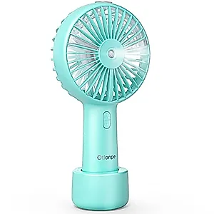 Otlonpe Misting Fan Portable, Desk Handheld Fan 3 Speeds Small Mister Rechargeable Fan with 2500mAh Battery, Water Spray Travel Personal Fan for Kids Women Men Home Office Outdoor (Green)