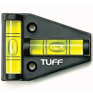TUFF Level Tool Shatterproof, Waterproof, Durable Cross Check T Level For RV Leveling, Motorhome, Camping - Trailer, Construction, Hobby - Spirit Bubble Level - 2-Way Leveler Accessories - USA