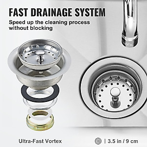 VEVOR Stainless Steel Prep & Utility Sink, 1 Compartment Free Standing Small Sink Include Faucet & legs, 21"x41" Commercial Single Bowl Sinks for Garage, Restaurant, Kitchen, Laundry, NSF Certified