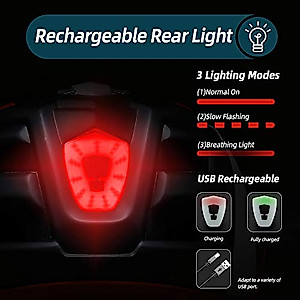 EASTINEAR Kids Bike Helmet Full Face Adjustable Children Bicycle Helmets with LED Light Cycling Helmet for Boys and Girls Ages 3-8 (Black)