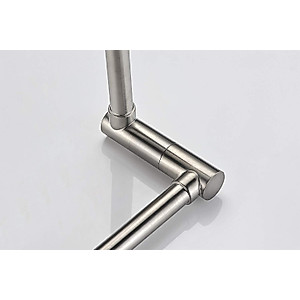 Deck Mount Pot Filler Faucet Brushed Nickel Finish with Extension Shank and 20" Dual Swing Joints Spout, SUMERAIN
