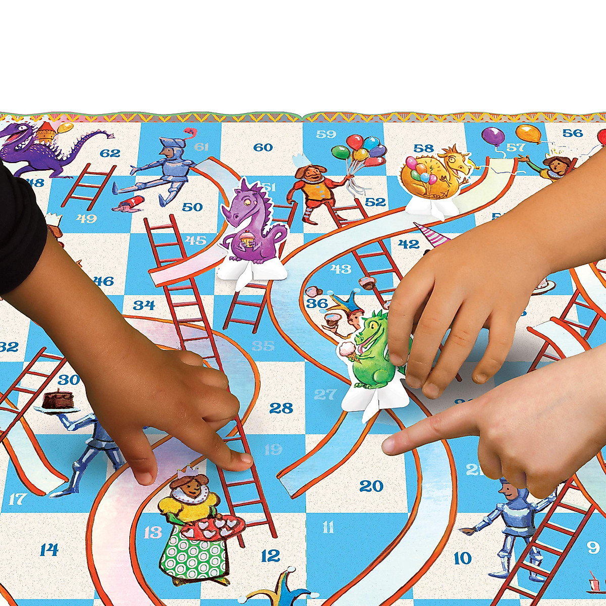 eeBoo: Dragons Slips & Ladders Board Game, Develops Counting and Patience Skills for Children, a Shiny Board Game of Ups & Downs, Perfect for Ages 5 and up