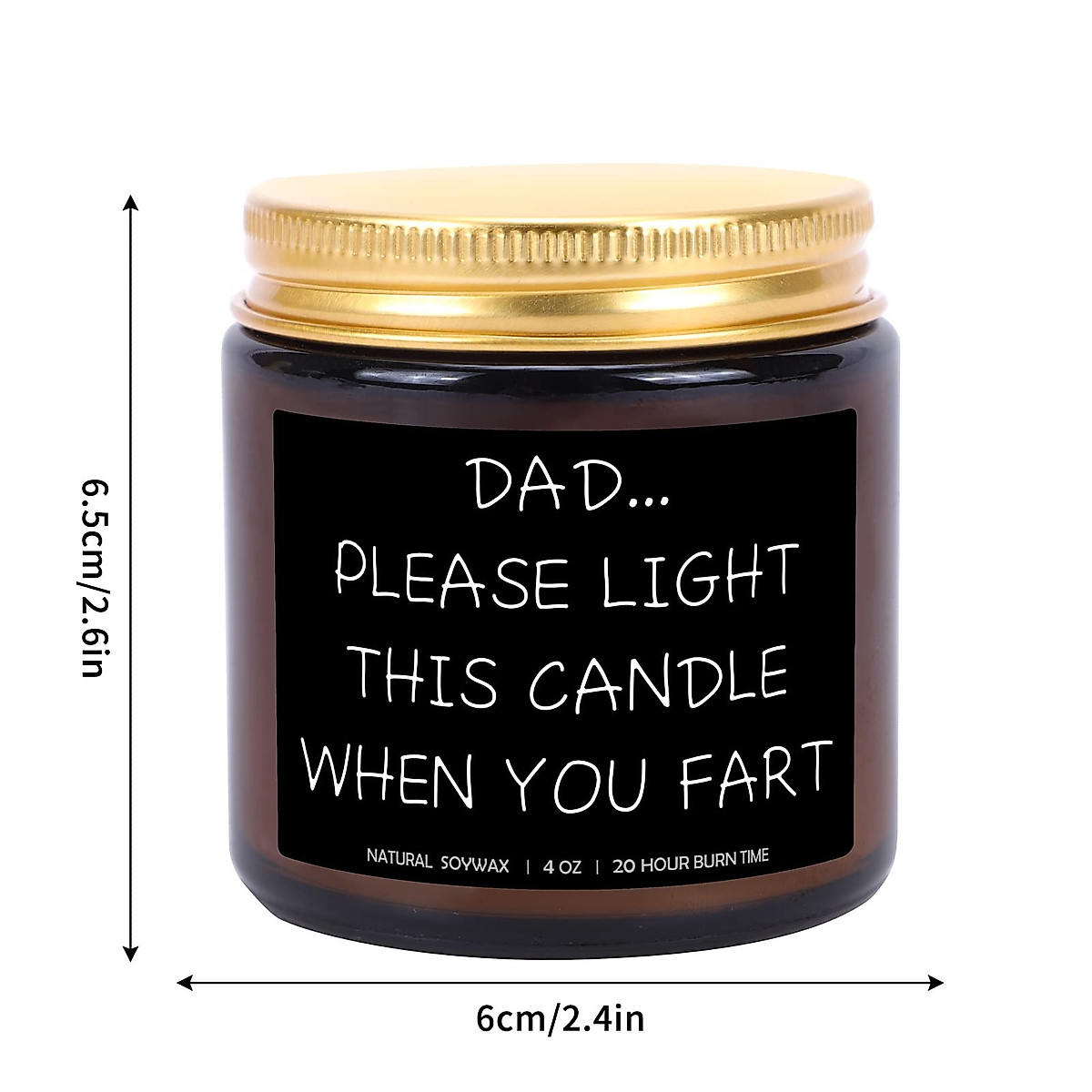 Funny Gifts Candles for Dad, Father's Day Gift Candle Birthday Present for Daddy Step Dad Father in Law Sandalwood Scented (4 oz)