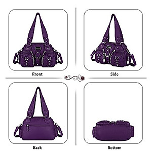 AngelKiss Small Purse Handbag for Women Crossbody and Shoulder Bags Multipocket Soft Hobo Purses Adjustable Strap Satchel vegan Leather