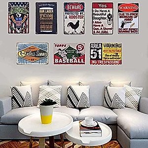 Fashionable Chic Interesting Metal Tin Sign Girl and Rottweiler Dog ; and She Lived, Happily Ever After Art Decoration for Outdoor Walls of Home Bar Cafe Restaurant Club, 11.8 x 7.8