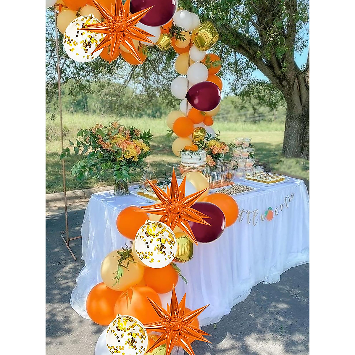 Fall Balloons/Burgundy Gold Orange Fall Bridal Shower Decorations/Thanksgiving Graduation Decorations Maroon Orange/Fall Birthday Party Burgundy/Wedding 40pcs
