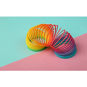 The Dreidel Company Plastic Multicolor Coil Spring, Goody Bag Fillers, Party Favor for Kids, 3" Inches (80mm) (4-Pack)