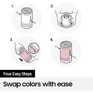 SAMSUNG 30”- 100” The Freestyle Smart Portable Projector, FHD, HDR, SP-LSP3BLAXZA with a SAMSUNG The Freestyle Skins for Smart Portable Projector, Device Cover Sleeve, 2022 Model, Blossom Pink (2022)