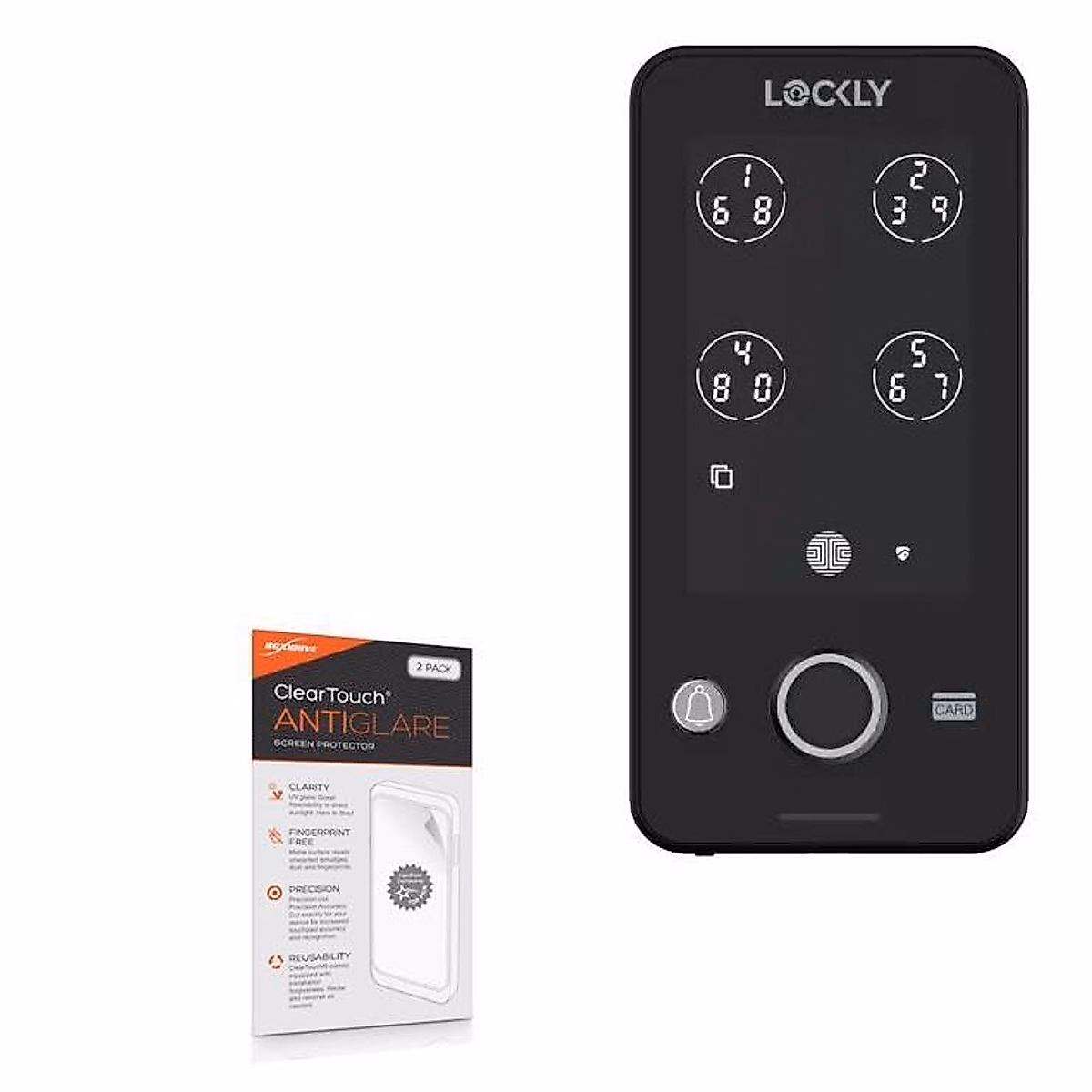 BoxWave Screen Protector Compatible with Lockly Guard Ingress (302) - ClearTouch Anti-Glare (2-Pack), Anti-Fingerprint Matte Film Skin