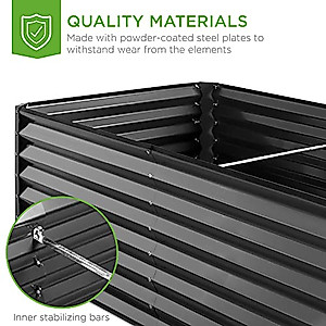Best Choice Products 6x3x2ft Outdoor Metal Raised Garden Bed, Deep Root Box Planter for Vegetables, Flowers, Herbs, and Succulents w/ 269 Gallon Capacity - Gray