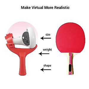 CNBEYOUNG Table Tennis Paddle Grip Handle Compatible with Quest 2 Touch Controllers, Professional Quest 2 Accessories for Better Experience to Play Eleven Table Tennis VR Game(Pair)