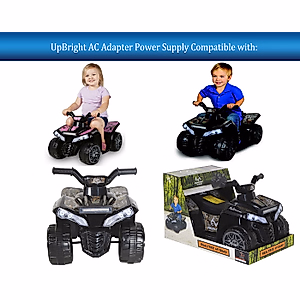 UpBright DC6V AC Adapter Compatible with Realtree 6V Quad 8805-12 8806-08 Dynacraft Four-Wheel car 6 Volt Battery Powered Ride On 880512 880608 Black Pink Camo 6 V DC 6VDC 6V-BAT Power Supply Charger