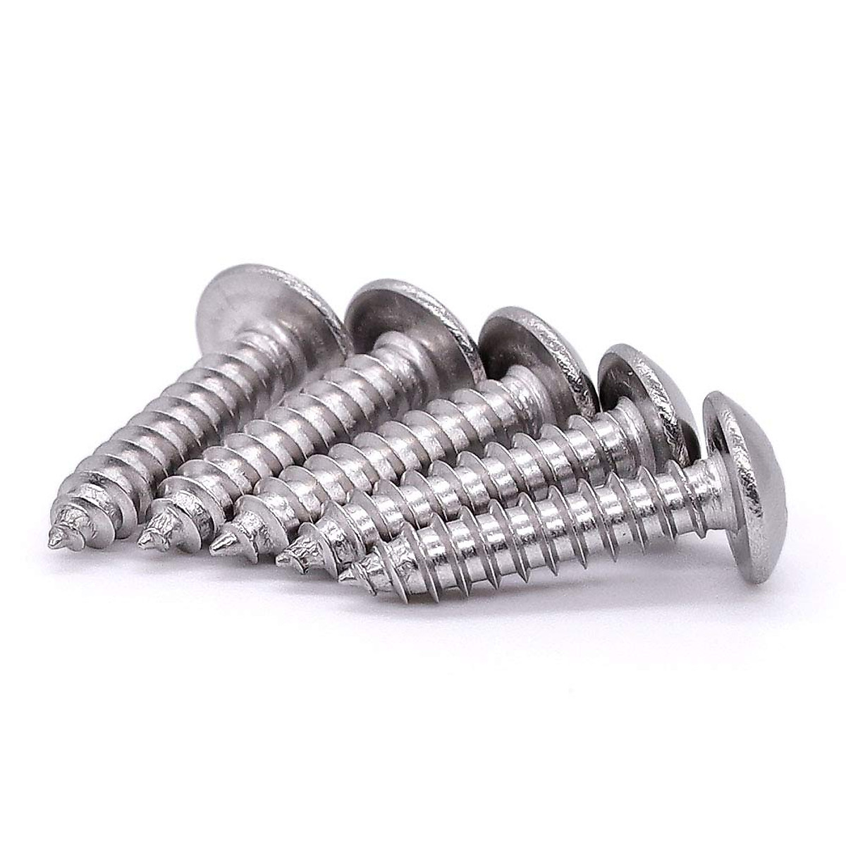#10 x 3/4" Truss Head Wood Screw, Phillips Truss Head Self Tapping Sheet Metal Tek Screw, 18-8 Stainless Steel 304, Brgiht Finish, 100 PCS