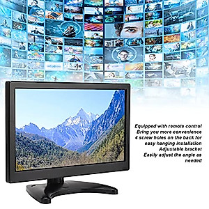 Qiilu 11.6 Inch LCD Monitor with VGA HD Multimedia Interface Portable 1080P HD Color Screen with Speaker Remote Control 100‑240V Interface: VGA, HD Multimedia Interface, Video,