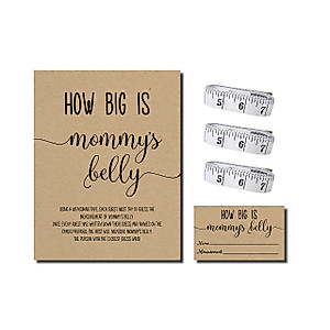 How Big is Mommy's Belly? Kraft (54 Pieces) Fun, Easy Baby Shower Game, Gender Neutral Unisex