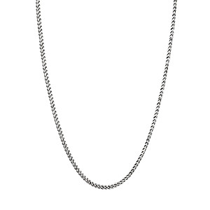 Savlano 925 Sterling Silver Rhodium Plated Solid 2MM Franco Square Box Chain Necklace for Women & Men-Made In Italy Comes with a Gift Box (24)