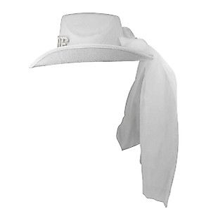 Nicky Bigs Novelties Cowboy Hat and Veil Bachelorette Party White Cowgirl Hat Bridal Shower Wedding Decoration Bride to be Gift Country-Western Novelty