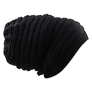 RW Rasta Stretch Long Beanie Hats (Black)