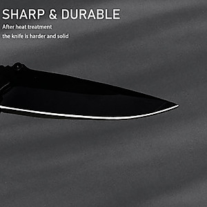 Foxwrta Pocket knife,Knives for Men Tactical with 7Cr17 Stainless Steel 3.95” Blade,EDC Pocket Knives with Clip for Camping,Fishing,Hunting,Survival and Outdoor Activities-Good for Mens Gift