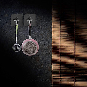 Soaying 10 Packs Reusable Adhesive Hooks,Transparent Heavy Duty Wall Hooks with, Waterproof and Oilproof for Bathroom, Bedroom, Kitchen, Refrigerator Door, Wall and Ceiling