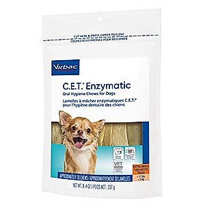 Virbac CET Enzymatic Oral Hygiene Chews for Dogs, Beef, 0.6 pounds, 8.4 Ounce (Pack of 1)