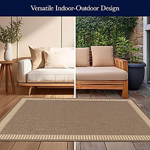 Couristan Recife 1681/1500 Wicker Rug, 5-Feet 3-Inch by 7-Feet 6-Inch, Stitch/Cocoa/Natural