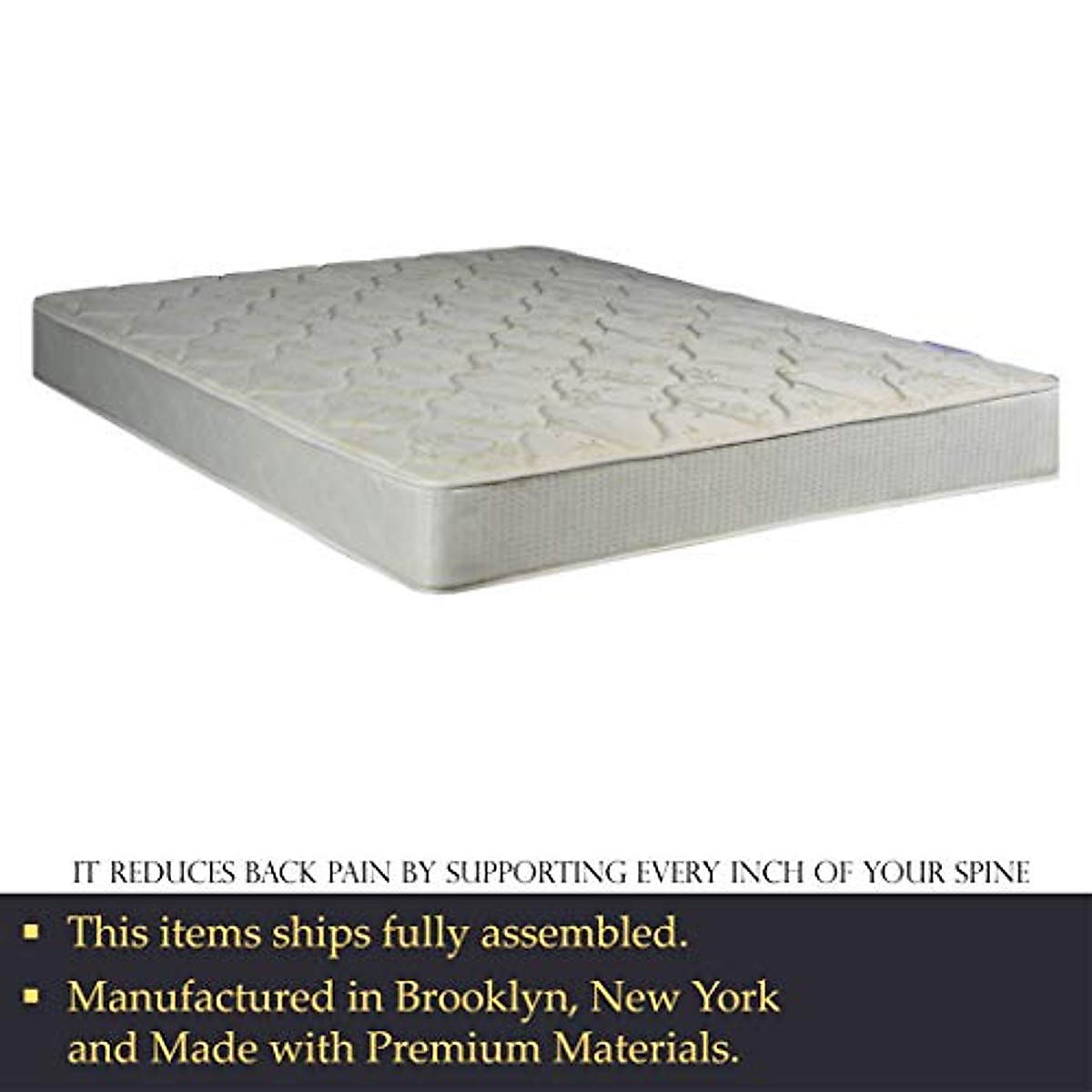 Greaton, 9-Inch Firm Innerspring Mattress with 4” Wood Box Spring, Experience Durable and Supportive Sleep, 75" x 48", Beige