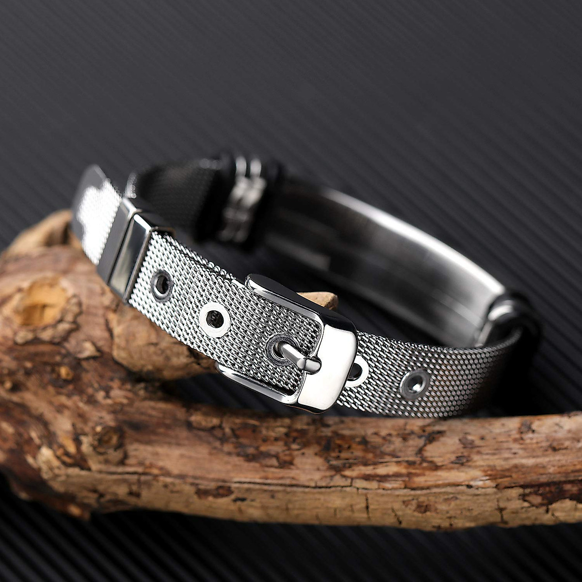 KBNSUIAN Stainless Steel Christian St. Benedict Prayer Bracelet for Protection, The Patron Saint Benedict Christ Lord Amulet Cuff Bangle Wristband Religious Talisman Jewelry for Men Women,Silver