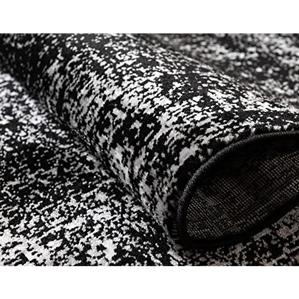 Rugs.com Monte Carlo Collection Rug – 5' x 8' Black Medium Rug Perfect for Living Rooms, Large Dining Rooms, 5 x 8 Feet