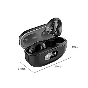 Viadha True Wireless Ear Clip Bone Conduction Headphones, Bluetooth Open Ear Earbuds for iOS & Android, Wireless Bluetooth 5.3, Waterproof Earring Earphone for Sports Running Workout