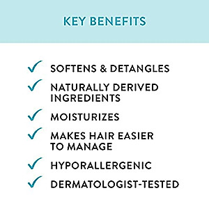 The Honest Company Silicone-Free Conditioner | Gentle for Baby | Naturally Derived, Tear-free, Hypoallergenic | Sweet Almond Nourish, 10 fl oz