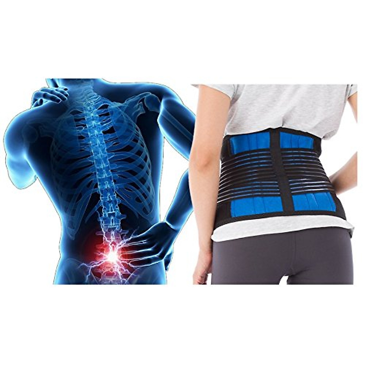 KL Happiness Deluxe Neoprene Double Pull Lumbar Lower Back Support Brace Exercise Belt Size 4XL (48-52”) We Have All Size S - 6XL