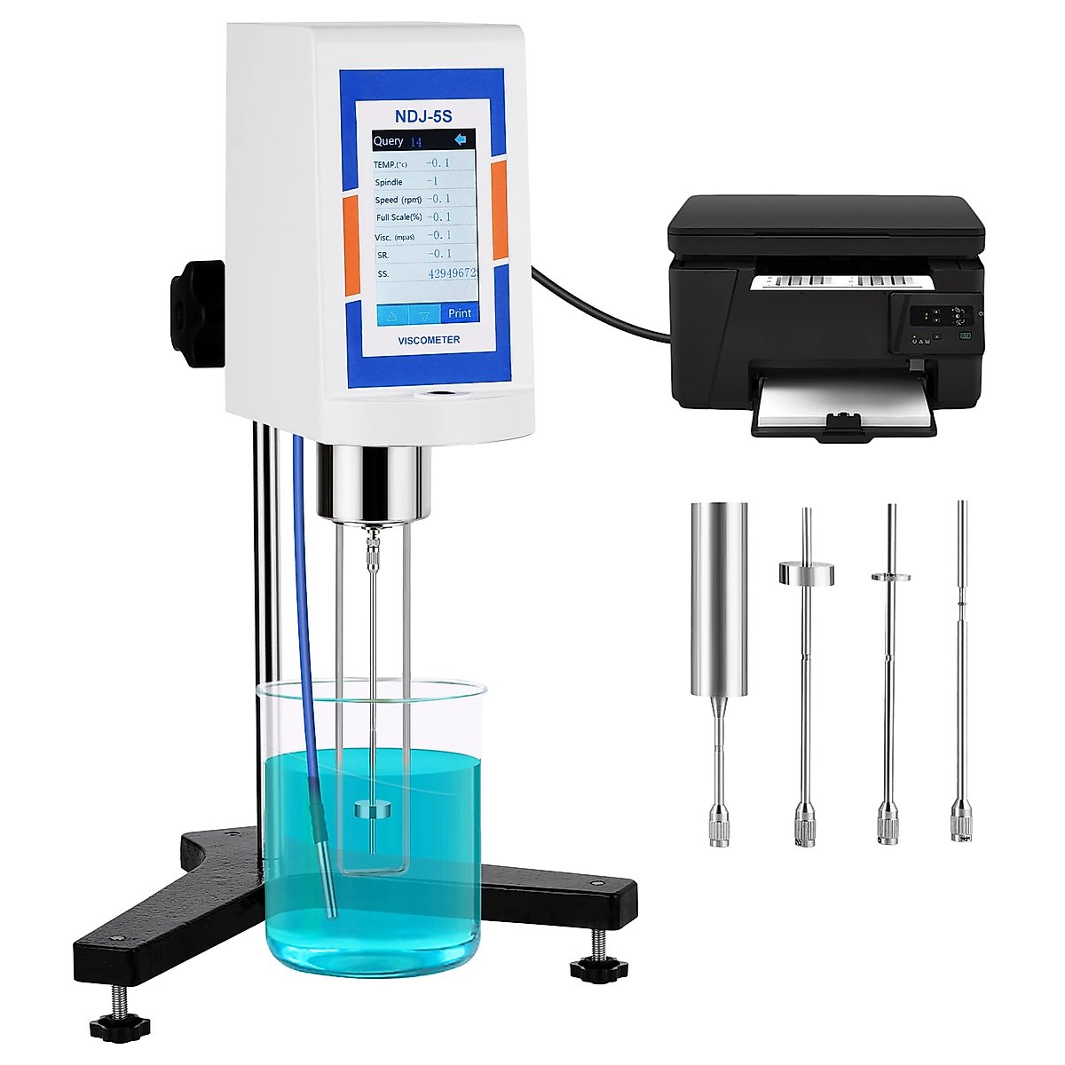 Saladulce Digital Rotational Viscometer 10-6,000,000mPa.s Viscosity Tester Meter ±1% Lab Rotary Viscometer with Data Output & Temperature Probe 110-240V (NDJ-9ST)