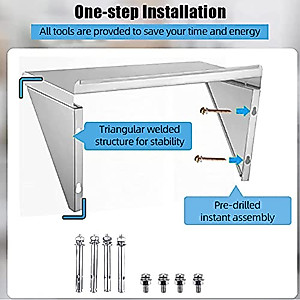 MegaChoice Stainless Steel Shelf, 18 x 24 Inches 110 lbs Load Wall Mount Commercial Shelves, for Restaurant, Home, Kitchen, Hotel, Laundry Room, Bar