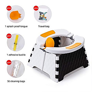 Yeking Toddler Potty seat, Portable Toddler Potty Training Seat, Travel Potty, Foldable Toilet Seat, Baby Potty Seat for Indoor and Outdoor (White)
