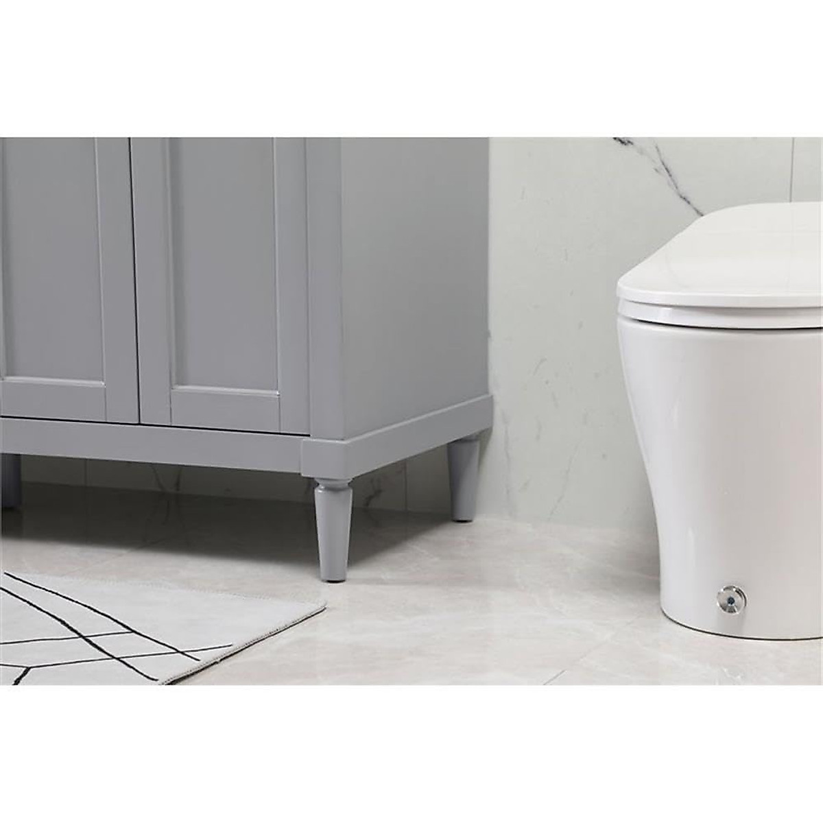 Elegant Decor Indoor Modern Under Sink Bathroom Fixtures Storage Organizer Cabinet 60 inch Double Bathroom Vanity - Grey