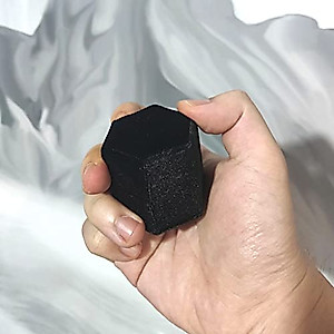 JZTang Hexagon Velvet Ring Box Single Ring Display Holder Elegant Jewelry Storage Box Gift for Proposal Engagement Anniversary Birthday Ceremony (black)