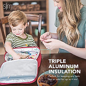 Simple Modern Kids Lunch Box for Toddler | Reusable Insulated Bag for Boys | Meal Containers for School with Exterior and Interior Pockets | Hadley Collection | Bermuda Deep