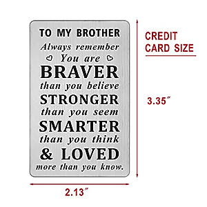 HYHYDHP To My Brother Gifts Wallet Card, Little Brother Inspirational Gifts Graduation Cards from Brother Sister, Birthday Christmas Presents Ideas