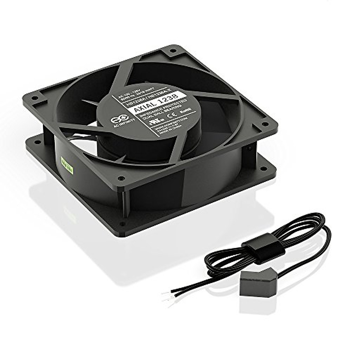 AC Infinity AXIAL 1238W, Muffin Fan, 120V AC 120mm x 38mm High Speed, UL-Certified for DIY Cooling Ventilation Exhaust Projects