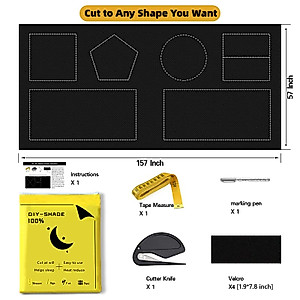 (2024 Upgrade) 5-Piece Set Blackout Shades/Blinds for Windows, 157" x 57"Portable Blackout Curtains/Window Cover for Bedroom, Travel, Baby Nursery, Office