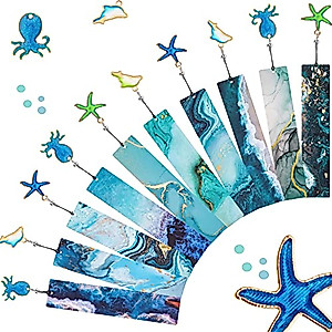 10 Pieces Ocean Bookmarks,Bookmarks for Kids,Page Markers for Students Teachers Reading with 10 Multi Ocean Marine Animal Pendants for Reading Girl Women Children Teen School Classroom Reading Favor