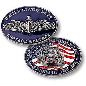 U.S. Navy Surface Warfare Warriors of The Sea Challenge Coin
