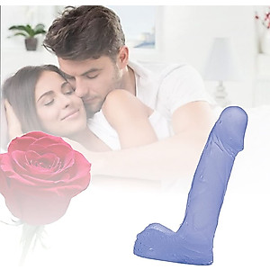 4 Inch Silicone Realistic Mini Dildo,Beginner Anal Plug,Soft Dildo with Curved Shaft and Balls,Sex Toy Women Men Couples.Experience Multi-Purpose Mini Style (Blue)
