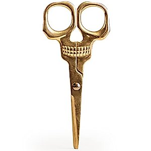Suck UK Stainless Steel Skull Scissors Novelty Scissors, for General Purpose and Household Use, Gold