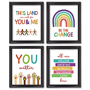 Nvhai Inspirational Wall Art for Kids Boys Girls Classroom Nursery Prints Set of 4,Motivational Quotes Posters Wall Décor for Nursery Bedroom Playroom(8x10 Unframed)