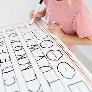 Ryan & Rose Cutie Mats Disposable Placemats For Baby, Toddlers & Kids Extra Coverage (13" X 21") 30 Pack (3 Designs) Stick To Table Easy Clean Up For Food & Toys Dry Erase Tracing Writing (EDU Tracer)